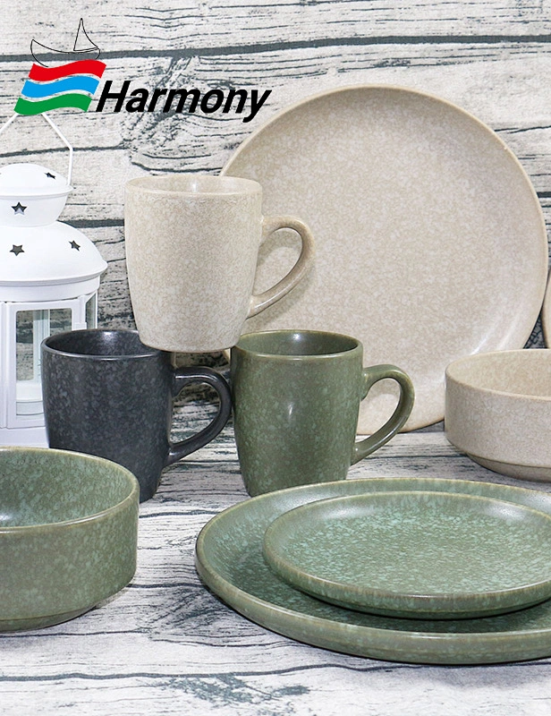 stoneware reactive dinner set