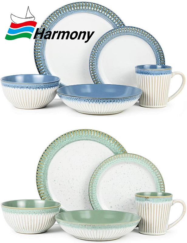 stoneware reactive tableware set