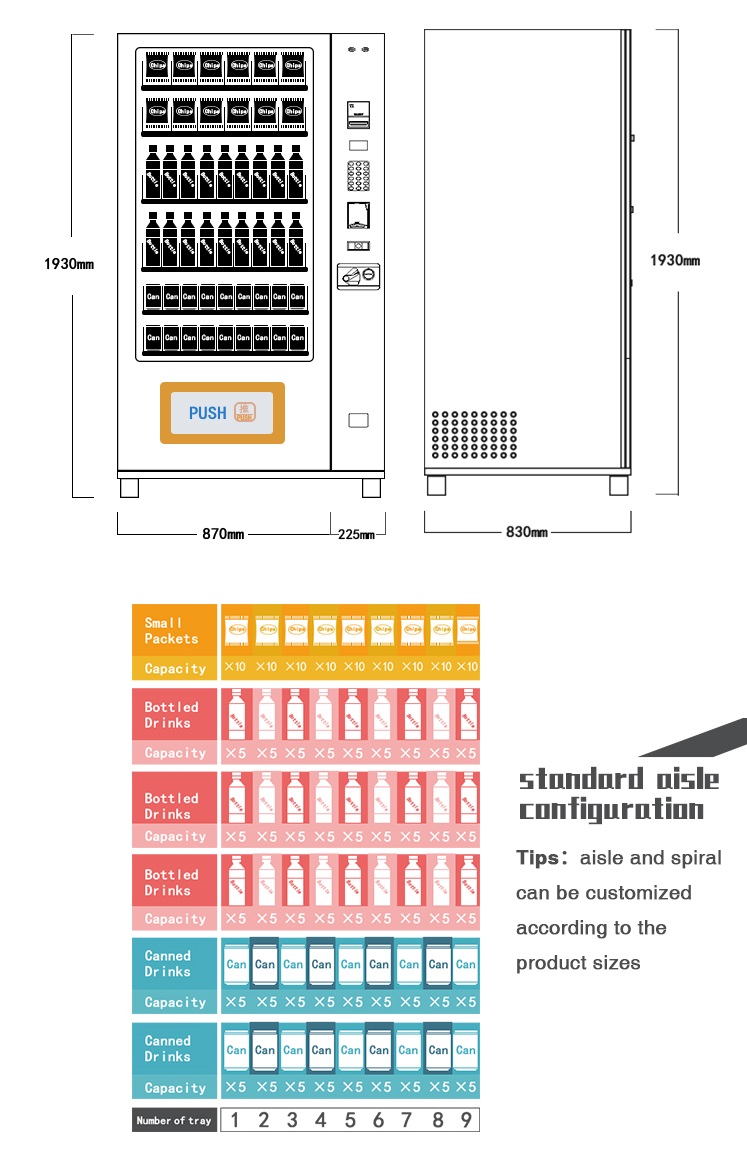 Keypad Snacks Drinks Vending Machine for Sale