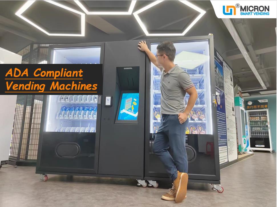ADA-compliant vending machine for snacks and drinks