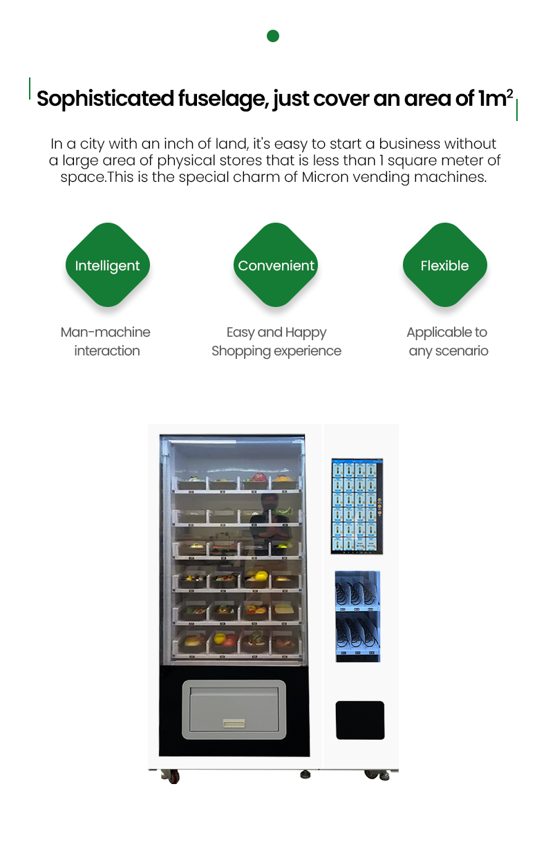 Fresh Salad Fruit Dessert Vending Machine with Pusher Slots