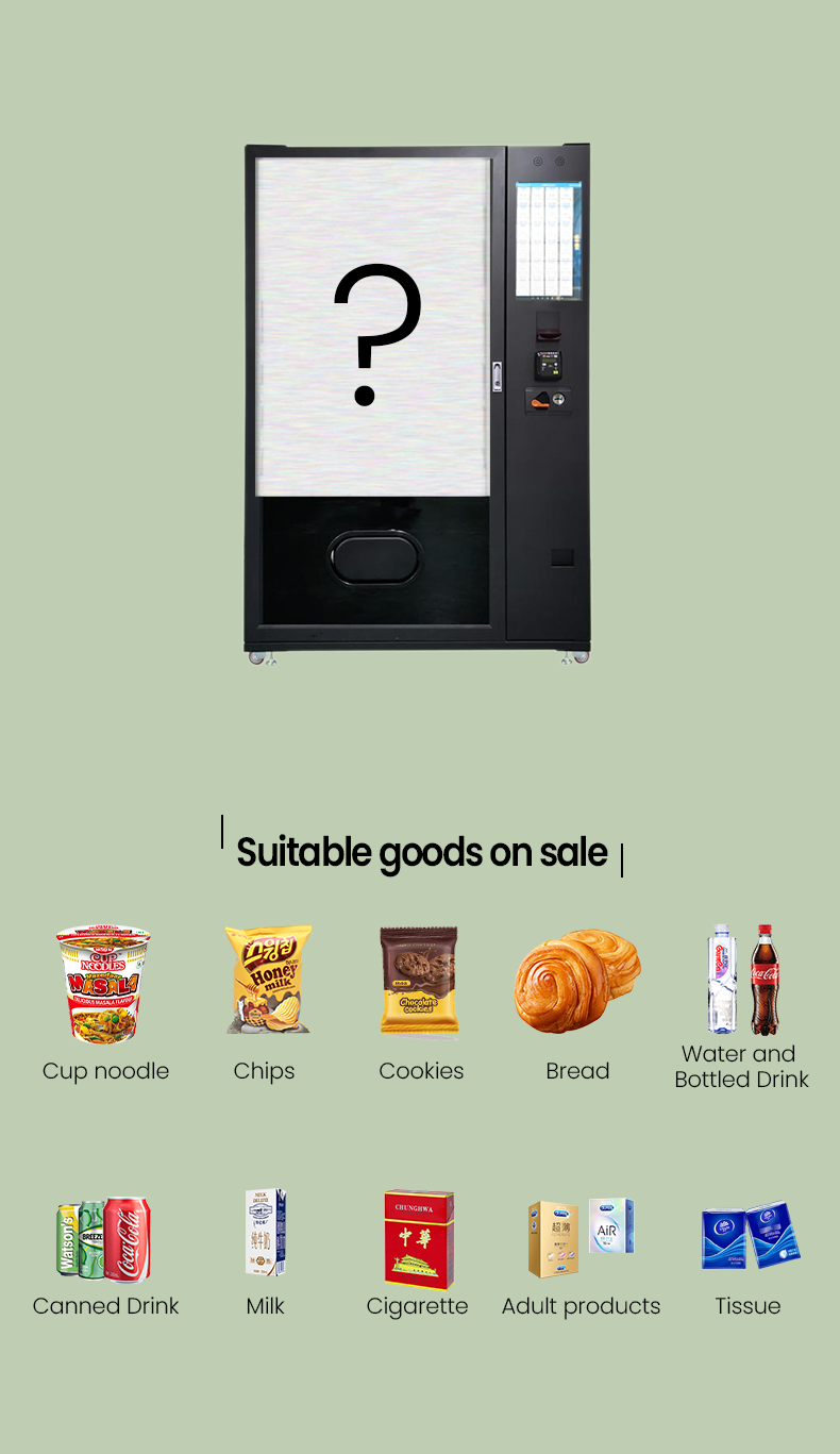 Fresh Salad Fruit Dessert Vending Machine with Pusher Slots