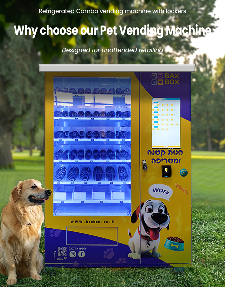 Outdoor Pet Vending Machine with Waterproof Roof Card Reader