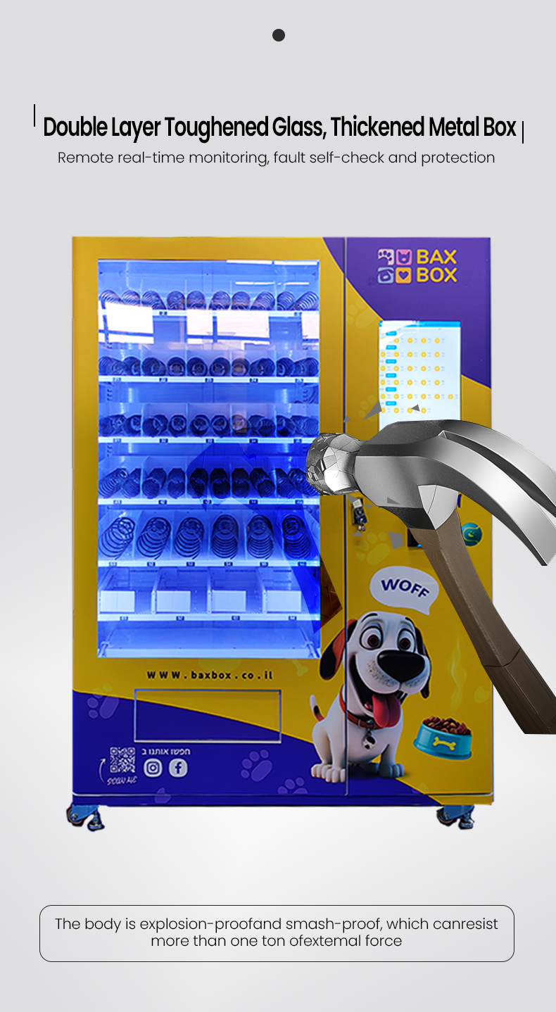 Outdoor Pet Vending Machine with Waterproof Roof Card Reader