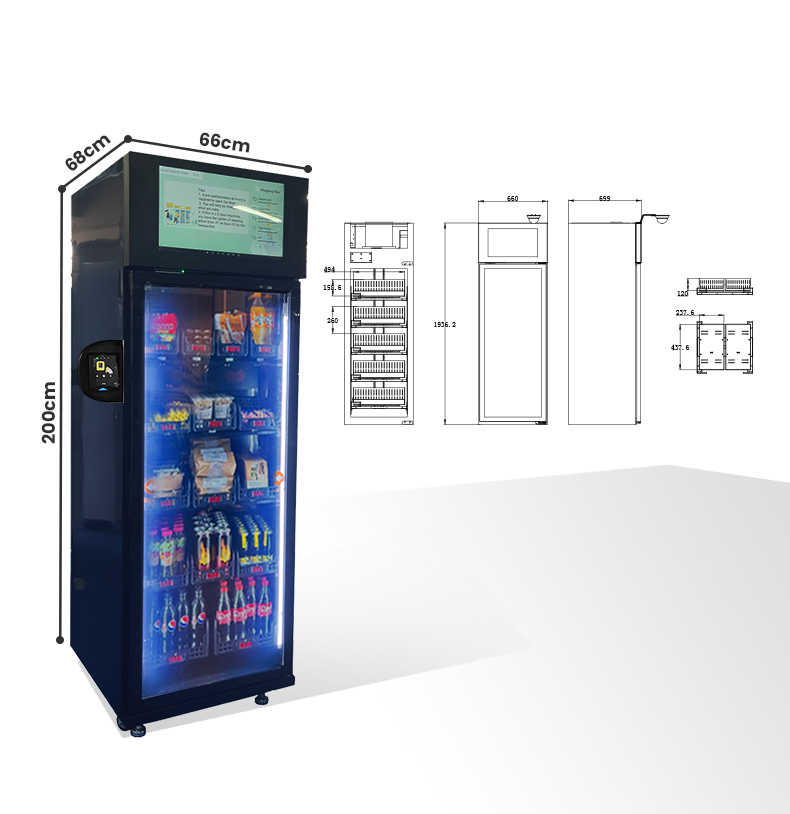 Office Smart Fridge Vending Machine for Food Snacks Drinks