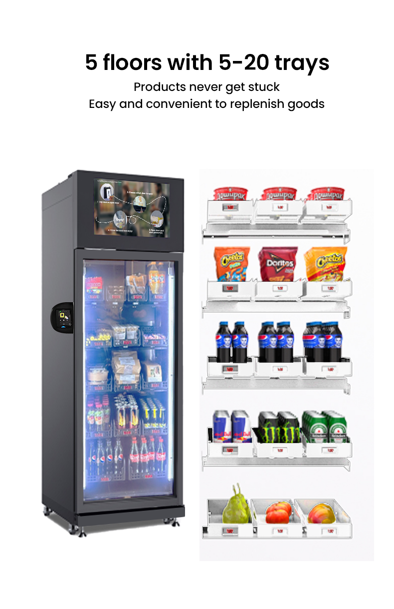 Office Smart Fridge Vending Machine for Food Snacks Drinks