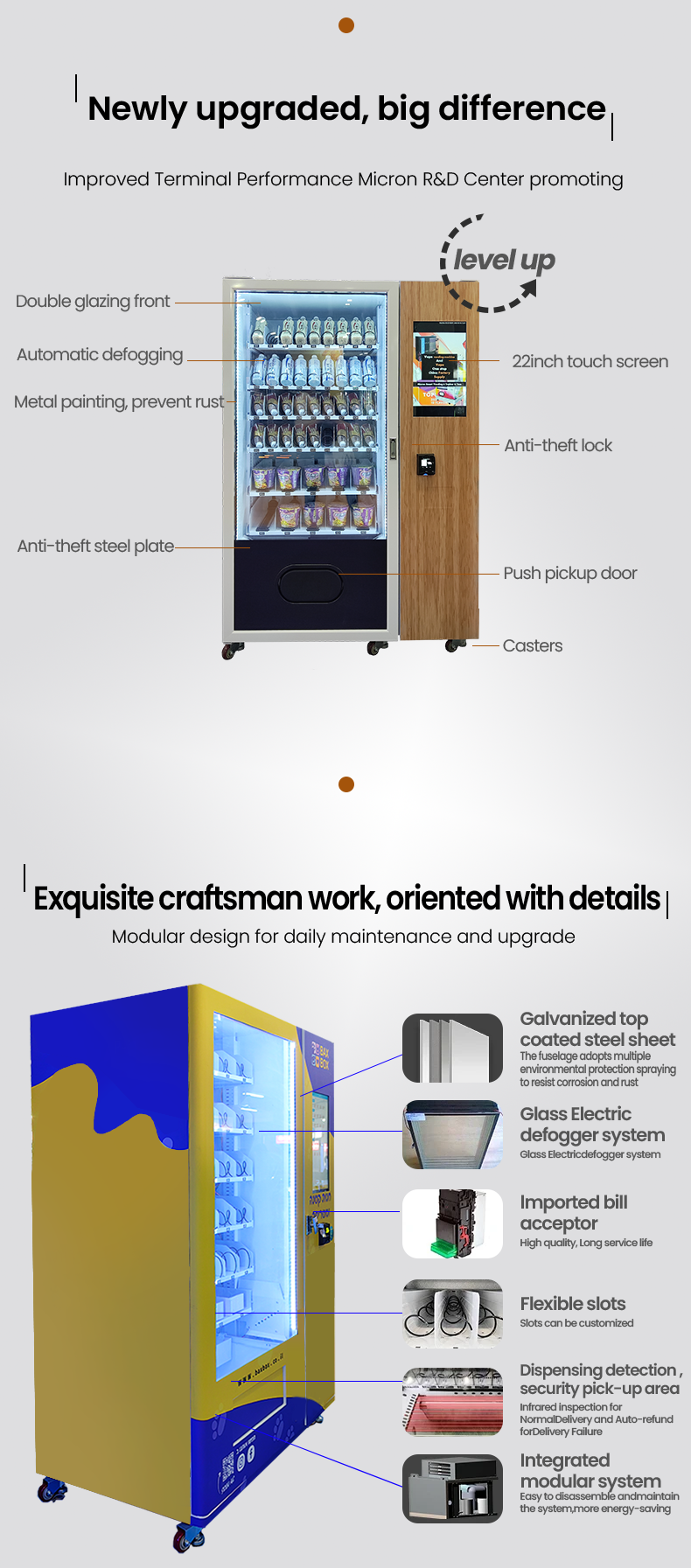 Cold Beverages Vending Machine with Extra Screen