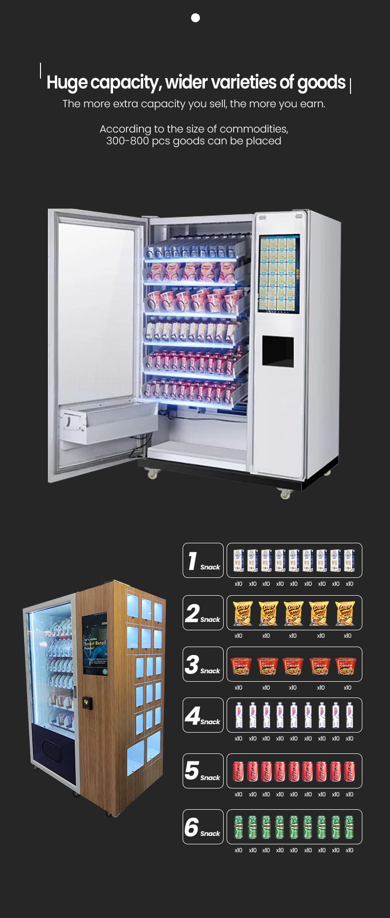 Outdoor Vending Machine with Three-side Protective Shell
