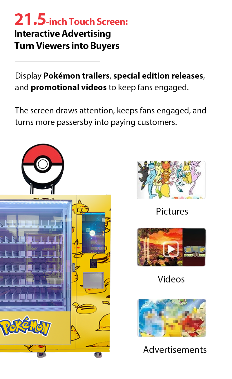 Pokemon trading Card Vending Machine with elevator for game store and ...