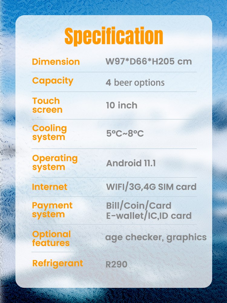 Fresh Draft Beer Dispenser Cold Beer Vending Machine