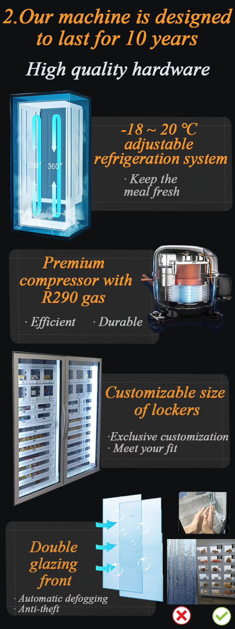 -18℃ Freezing Locker Vending Machine for pre-made meal food