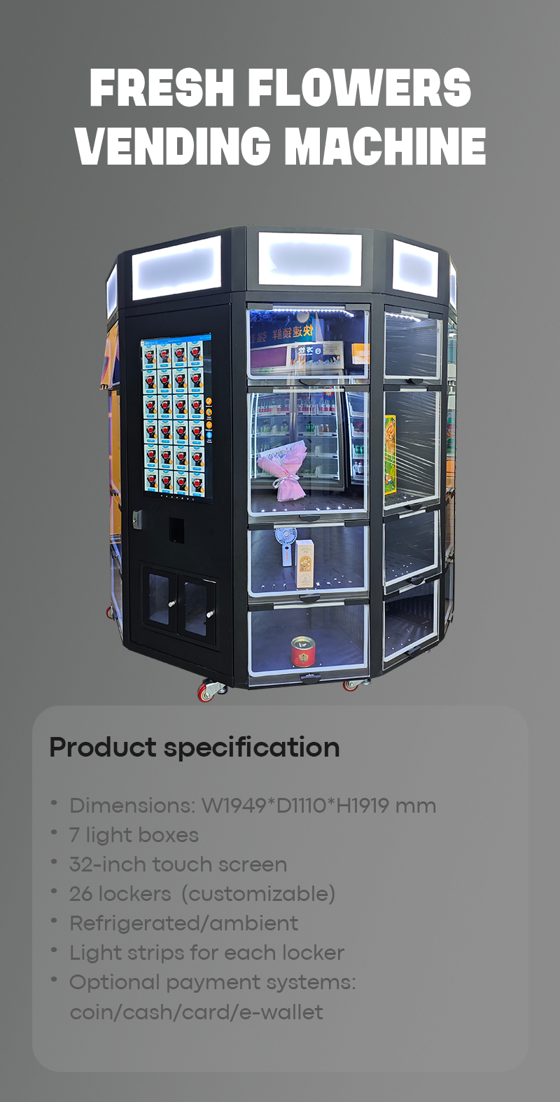WEIMI Refrigerated Fresh Bouquet Flower Vending Machine
