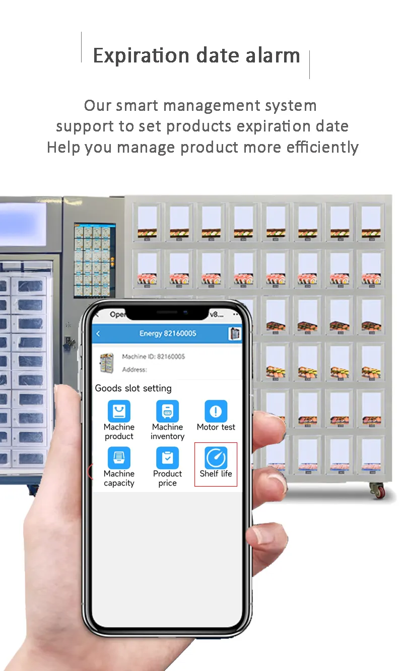 Fresh Salad Fruit Dessert Vending Machine with Pusher Slots