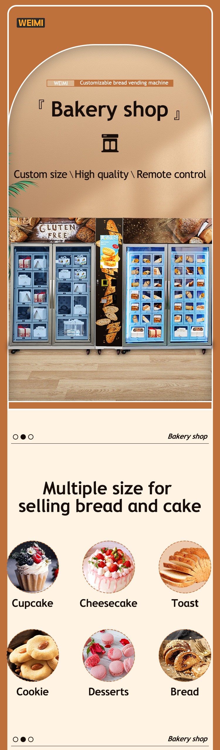 Cooling locker bread vending machine for sale