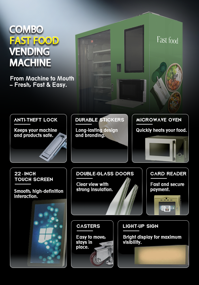 Cooling Fast Food Vending Machine with Microwave Oven