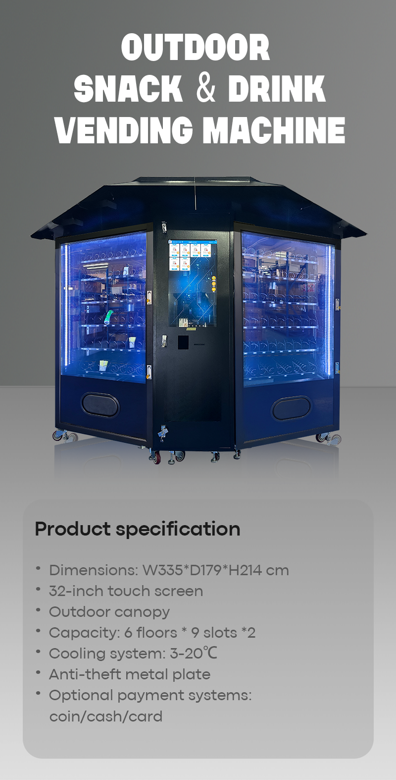 Weatherproof Outdoor Combo Vending Machine