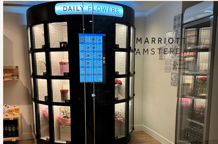 Smart Flower Vending Machine with Refrigerated Ambient Lockers