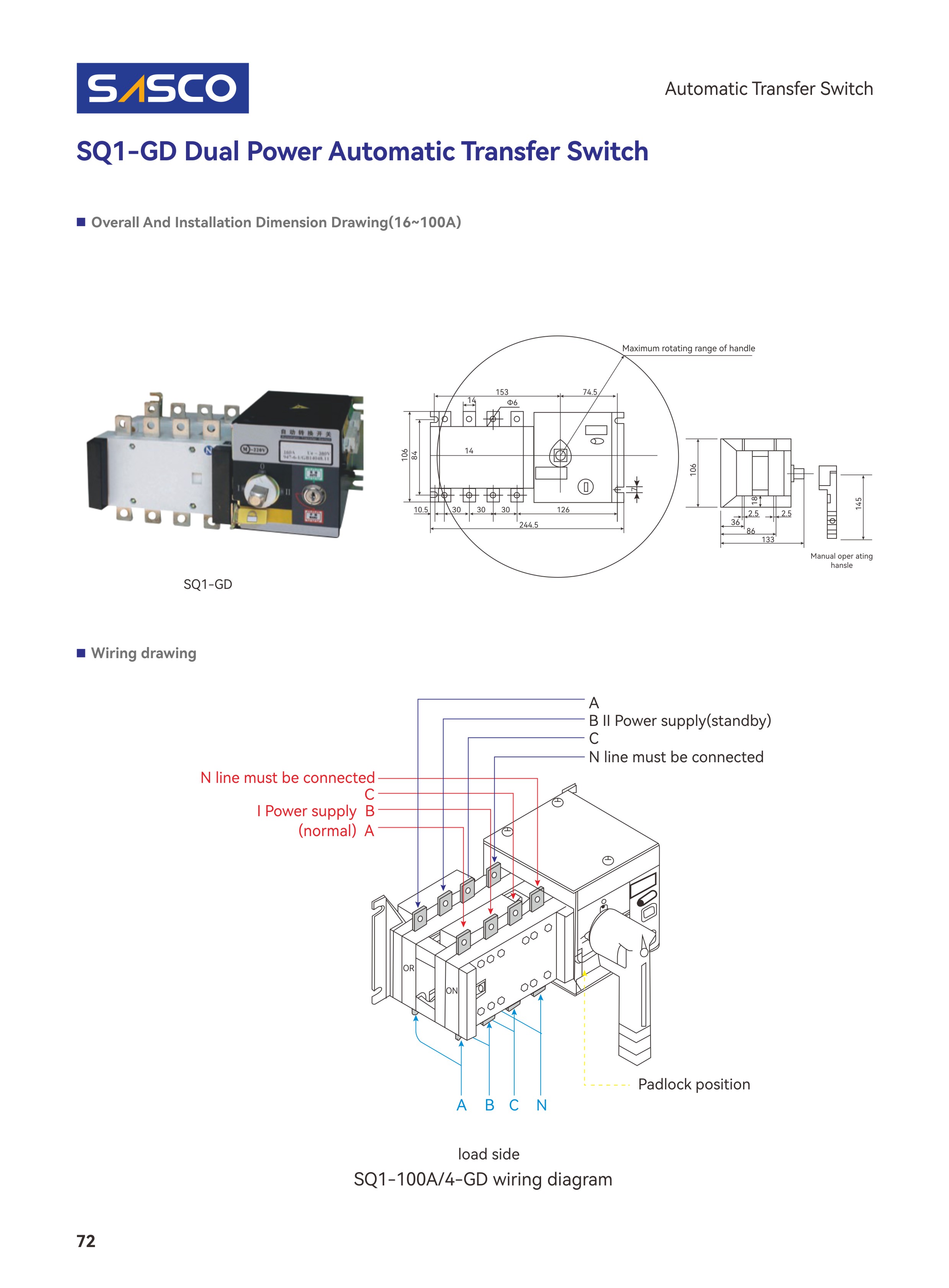 SQ1-GD Dual Power Automatic Transfer Switch from China Manufacturer ...