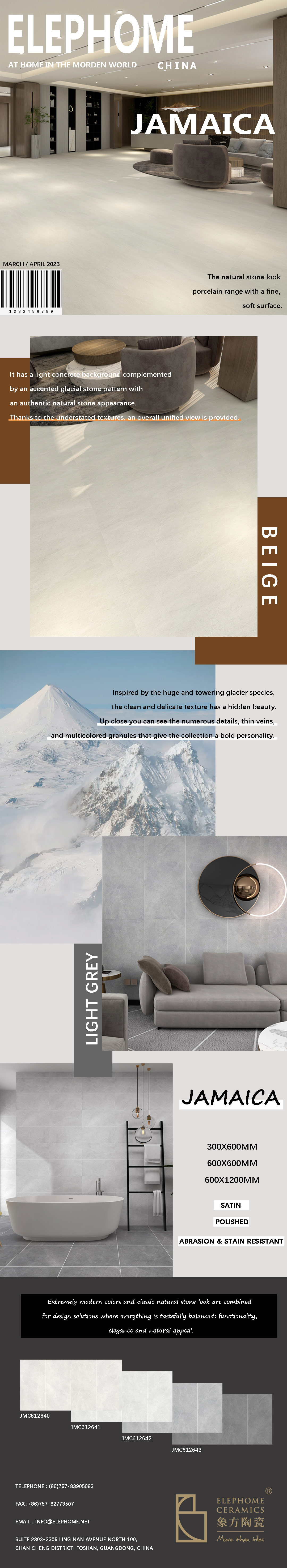 JAMAICA | natural stone look tiles Supplier-Elephome Ceramics