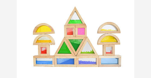 acrylic and wooden sensory blocks 16pcs|leemoland.com
