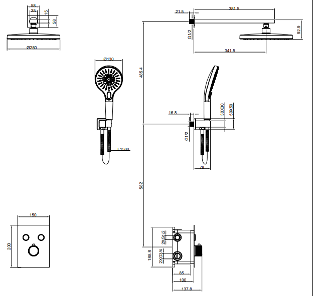 China Concealed shower set | Orans.group