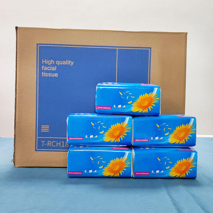 Virgin Wood Pulp 3 Ply 100 Sheet V Fold Facial Tissue Paper- ho-zhong.com