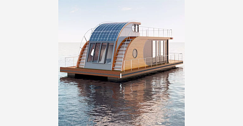 Modern BoatHouse Modular Floating Home Prefab Container Hotel Floating ...