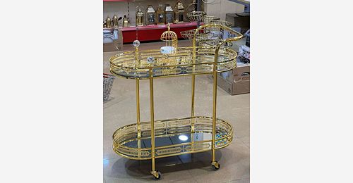 Luxurious elegant designed serving cart restaurant trolley dinner room ...