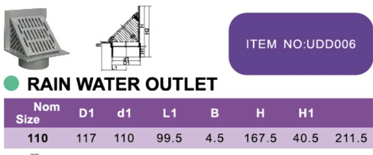 RAIN WATER OUTLET , DRAINAGE fitting , PVC - 公元管道（浙江）有限公司