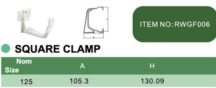 SQUARE CLAMP , PVC , GUTTER - 公元管道（浙江）有限公司