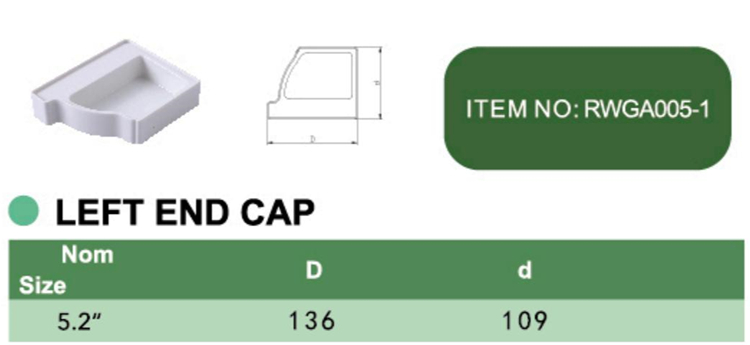 LEFT END CAP , PVC , GUTTER - 公元管道（浙江）有限公司