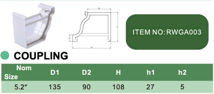 COUPLING , PVC , GUTTER - 公元管道（浙江）有限公司