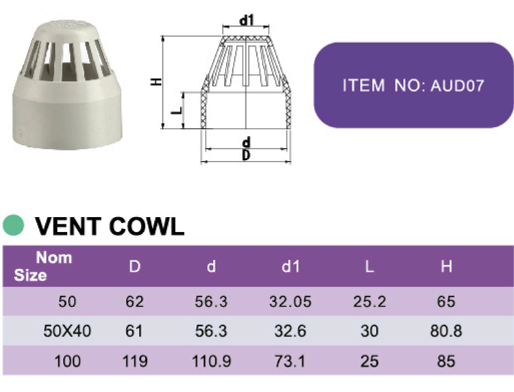 VENT COWL , PVC , ERA - 公元管道（浙江）有限公司