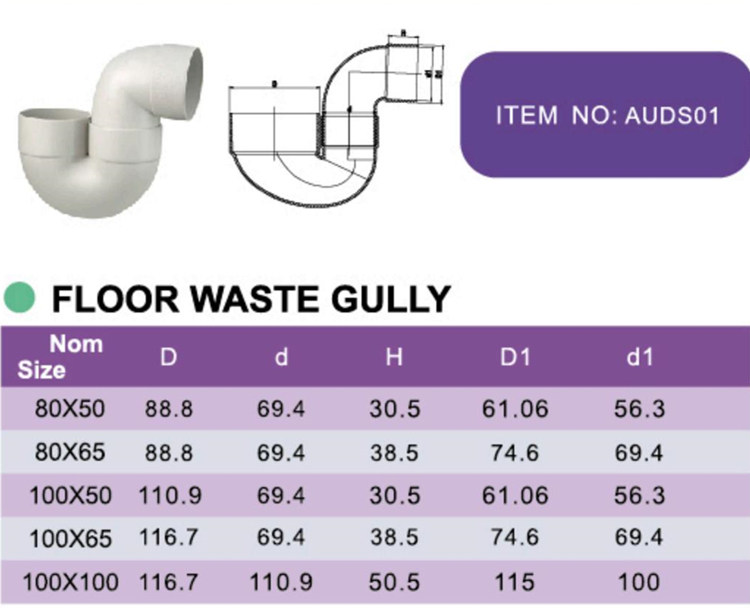 FLOOR WASTE GULLY , PVC , ERA - 公元管道（浙江）有限公司