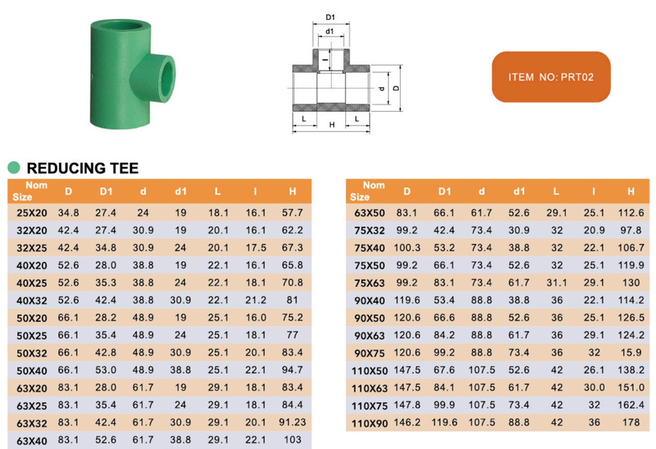 REDUCING TEE , ppr pipe fitting , ppr pipe tee - 公元管道（浙江）有限公司