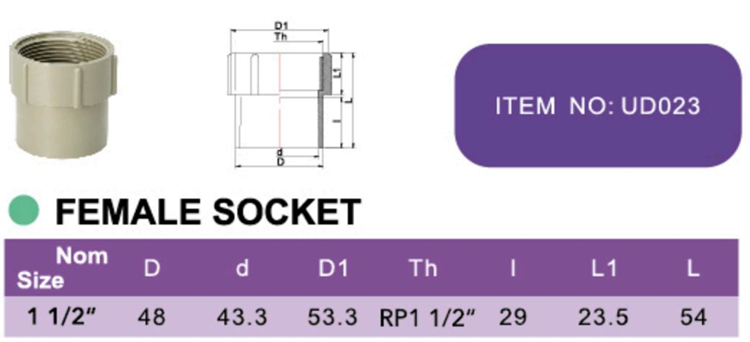 female socket , pvc valve socket female , pvc pipe fitting - 公元管道（浙江）有限公司