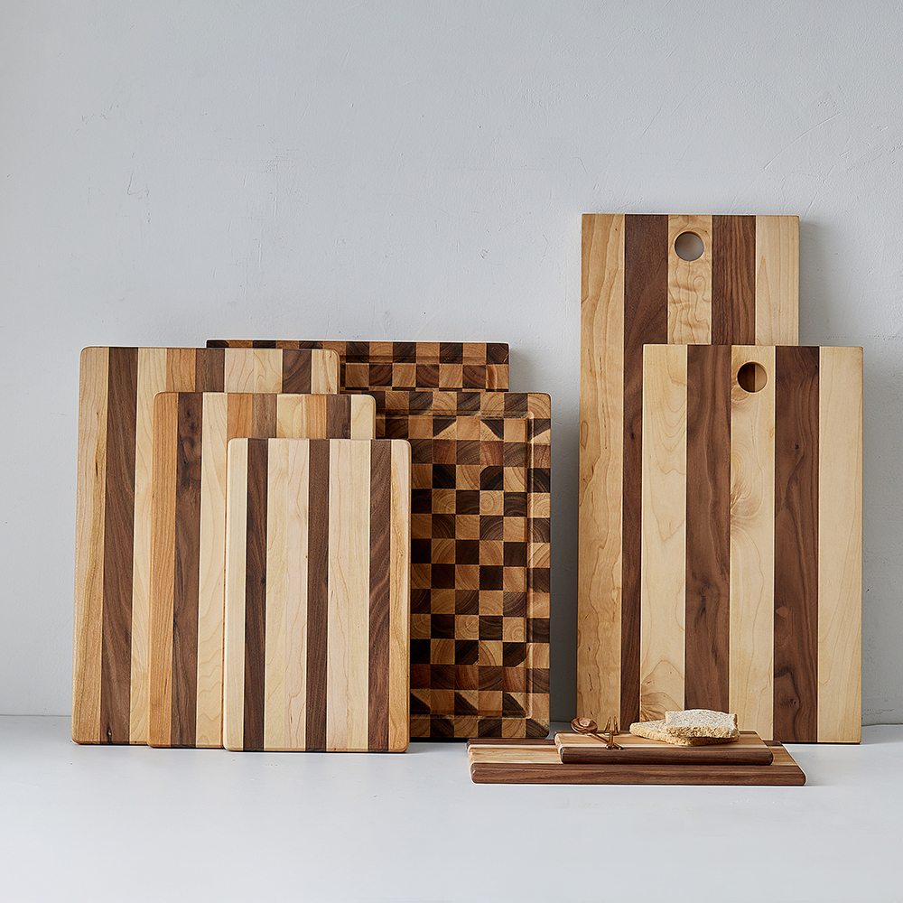 wood striped charcuterie board | Natural House