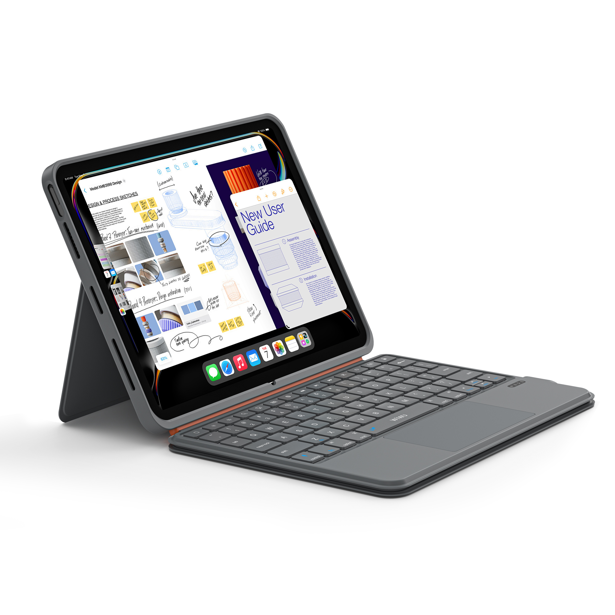 WIWU magnetic keyboard for ipad , pu leather wireless keyboard , 3 in 1 ...