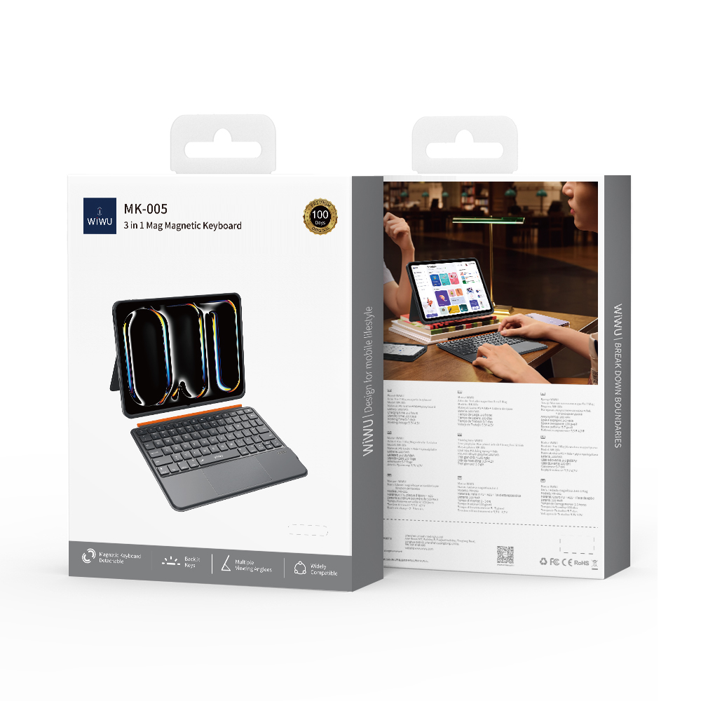 WIWU magnetic keyboard for ipad , pu leather wireless keyboard , 3 in 1 ...