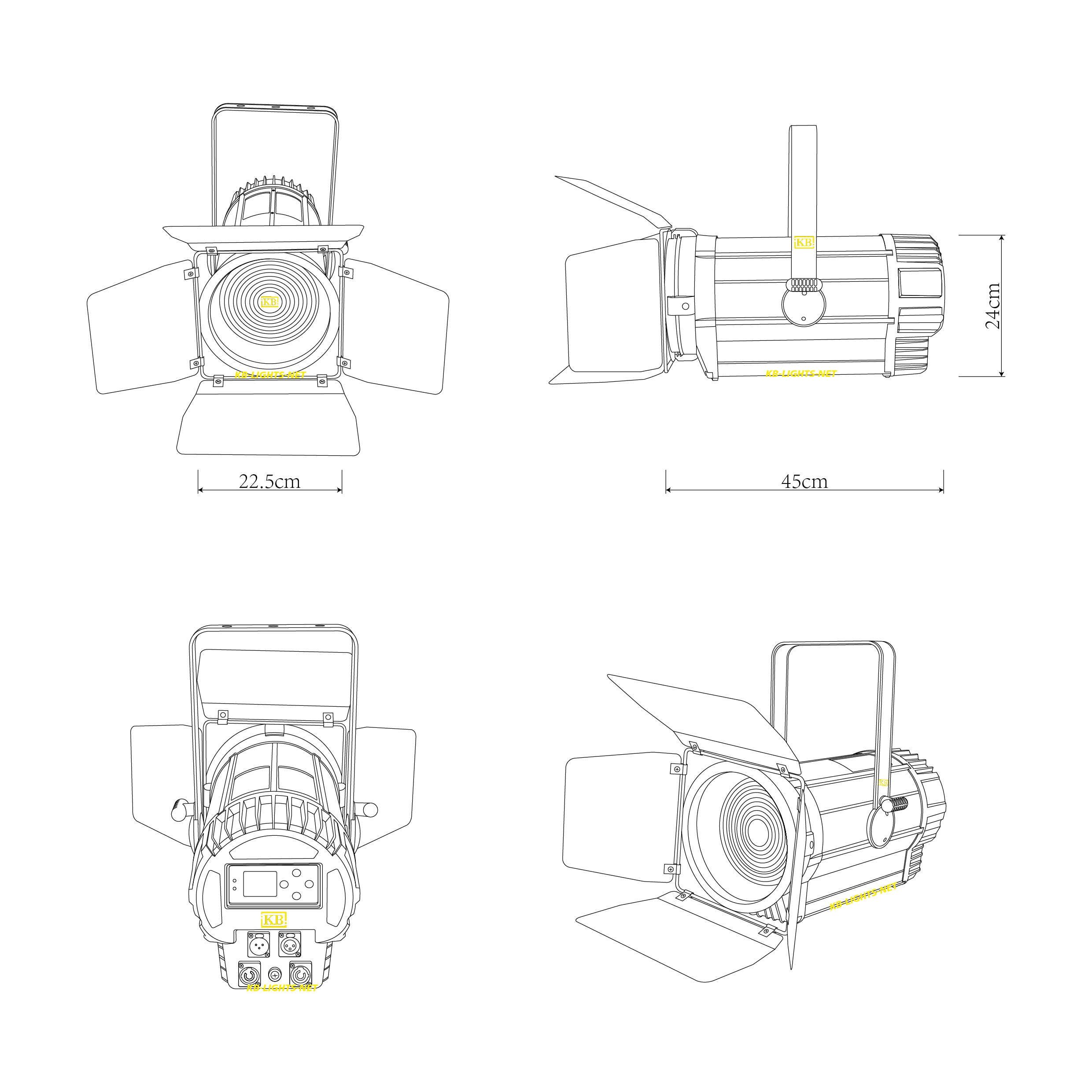Best RGBLAC 6in1 200w LED Fresnel Light | OEM/ODM Manufacturer | KB ...