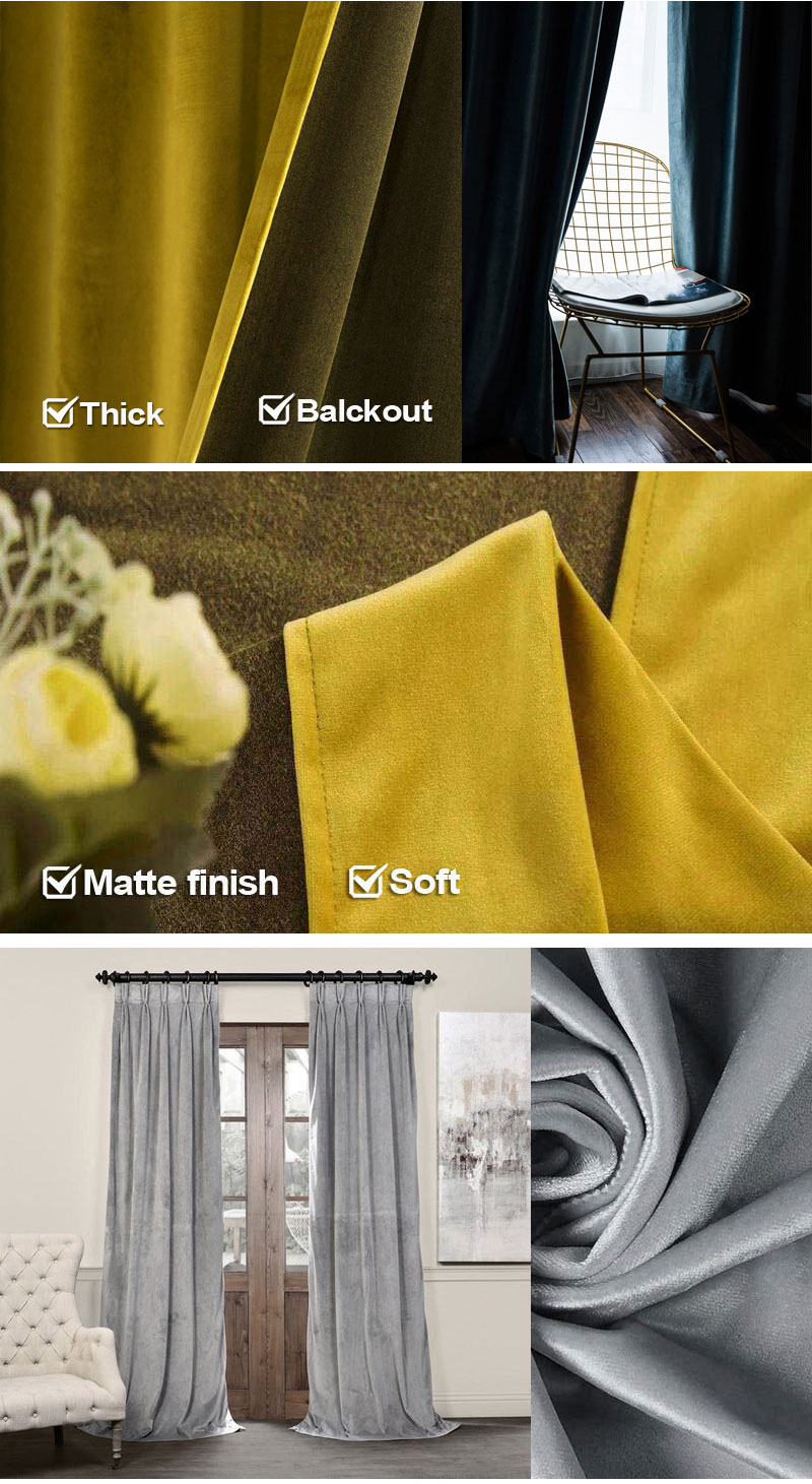 More Colors Choice Velvet Curtains For The Living Room Luxury