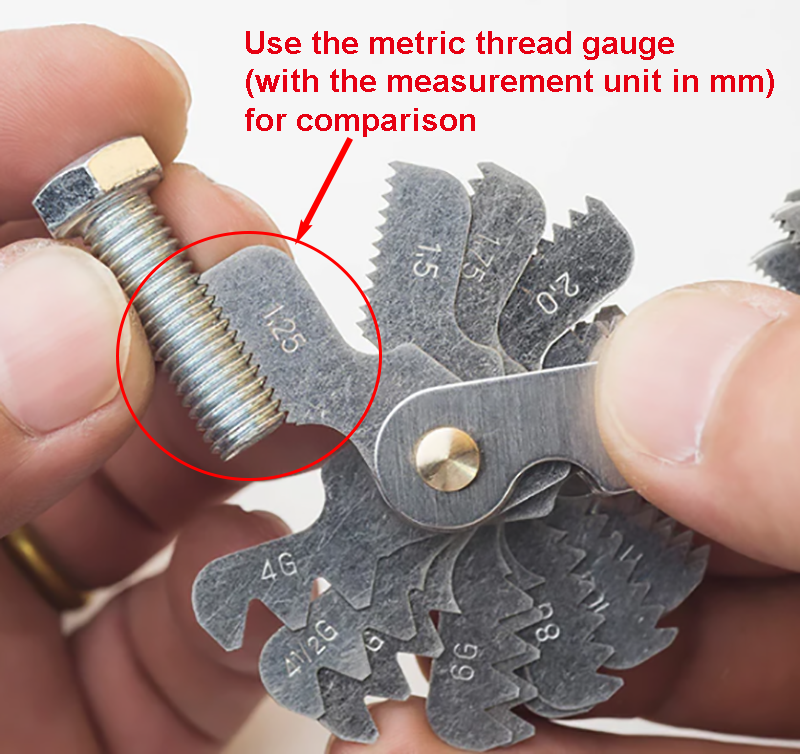 How to measure the pitch of a bolt thread