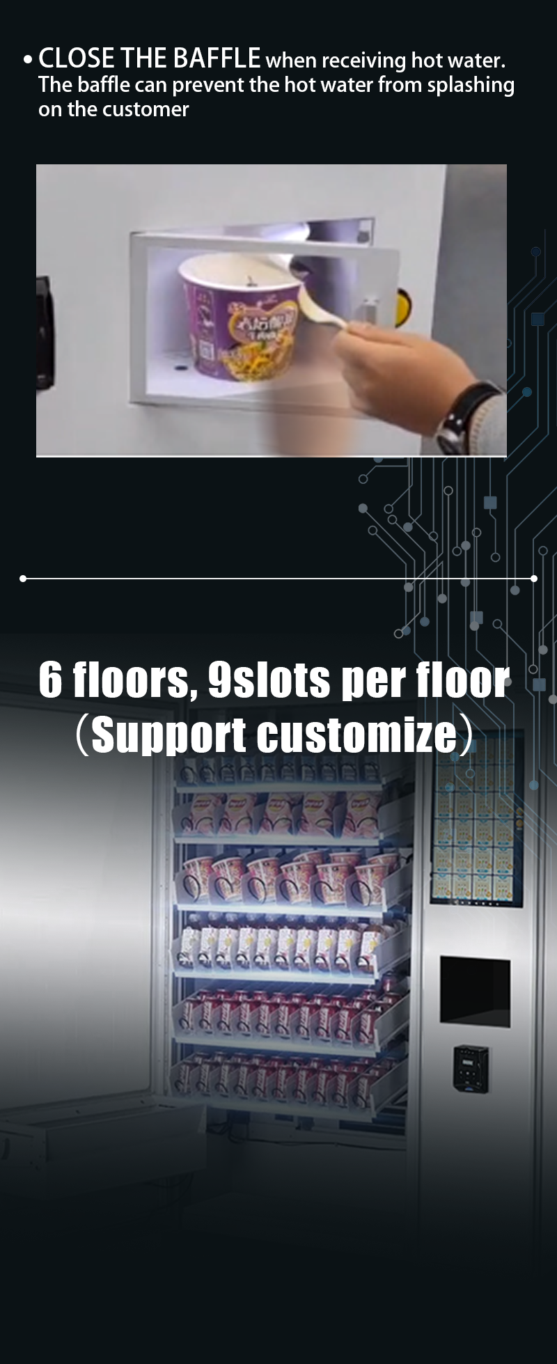 weimi cup noodle vending machine with free hot water supply