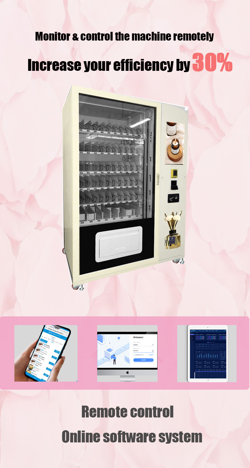 fragrance vending machine with touchscreen and elevator