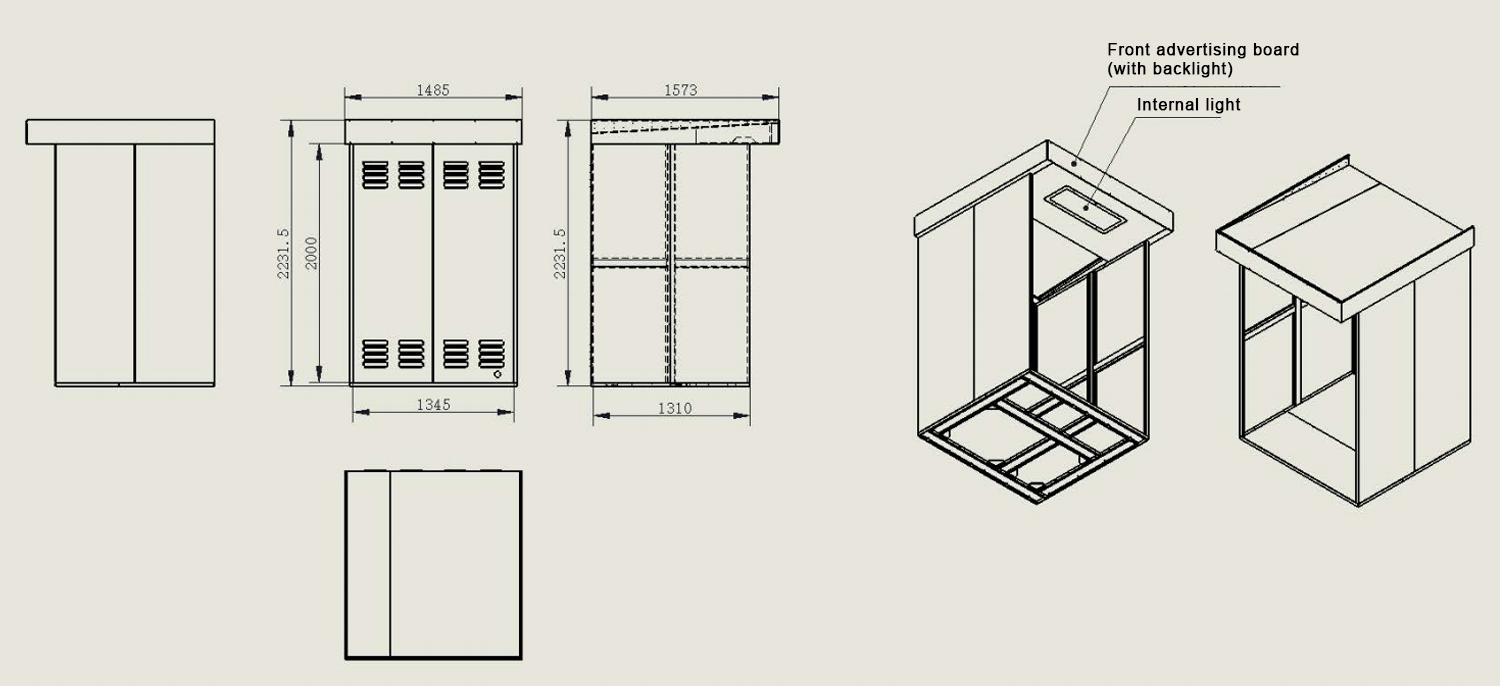 Vending Machine Shelter for Hard Weather Three-Sided Protection