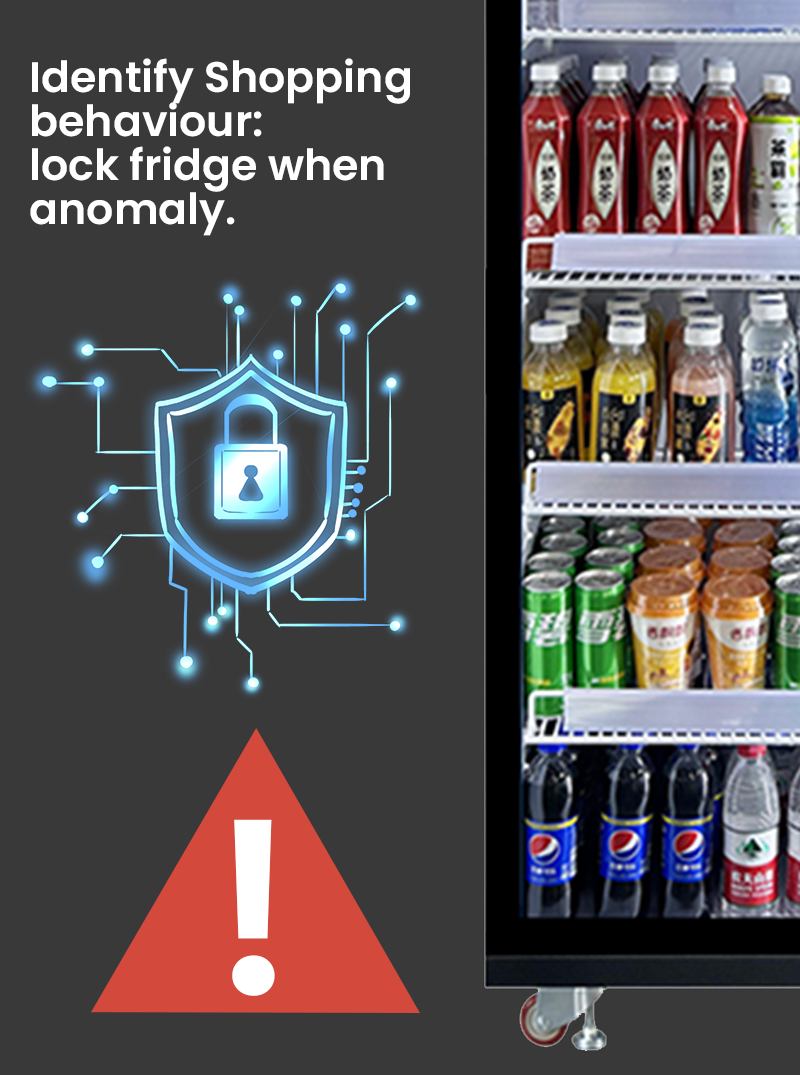 AI camera smart fridge vending machine for selling fresh food