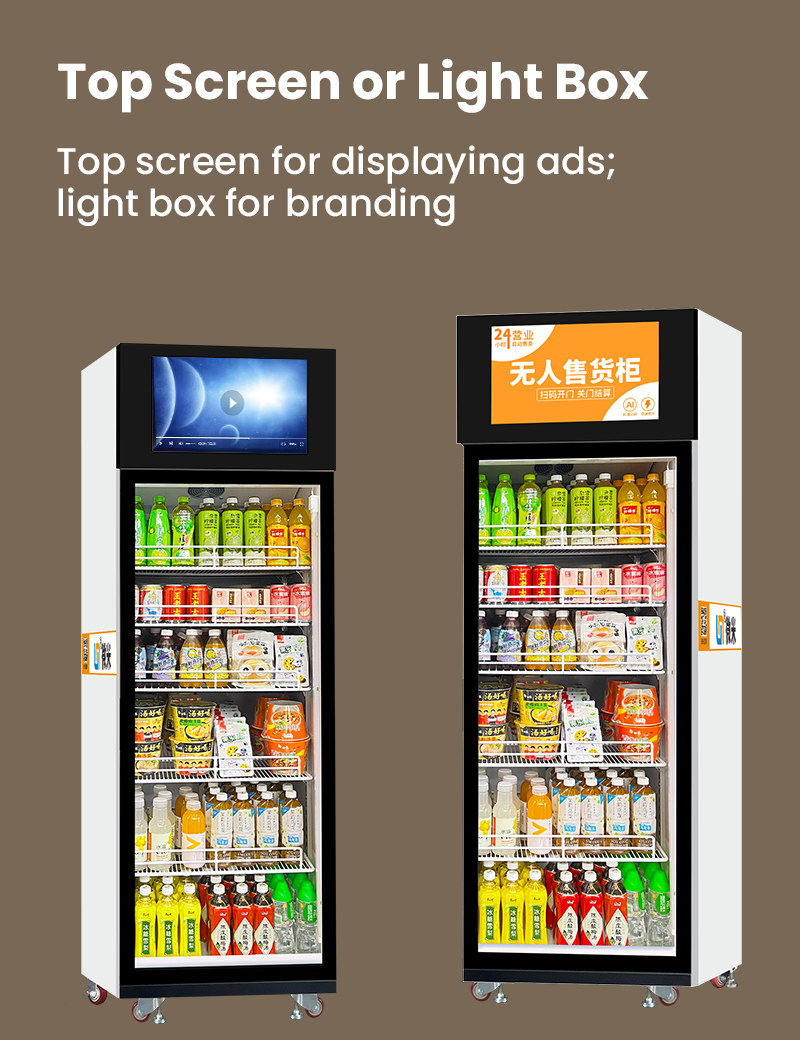AI camera smart fridge vending machine for selling fresh food