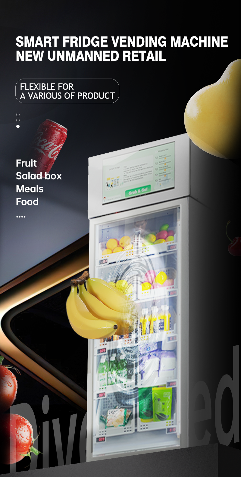 smart fridge vending machine for fresh food in Malaysia