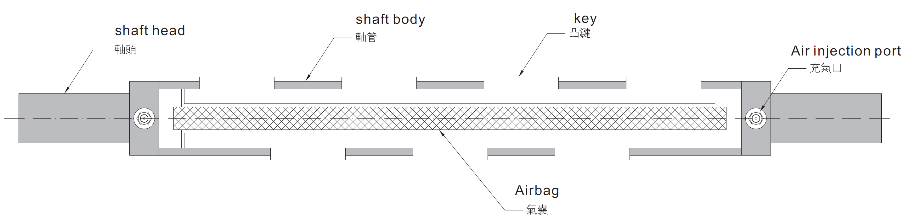 Buy key type air shaft, air shaft, board type air shaft, lug style air ...