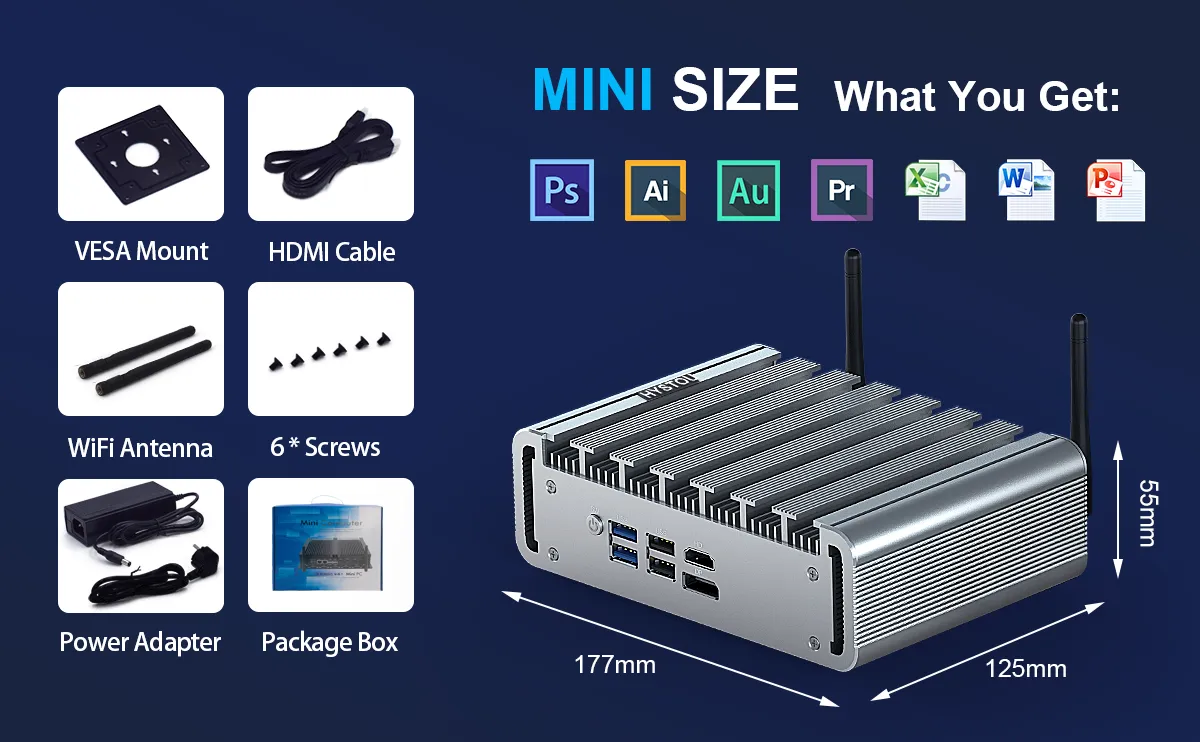 Industrial Mini PC Alder Lake N100 4 LAN PfSense Firewall Industrial Mini PC Alder Lake N100 4 LAN PfSense Firewall